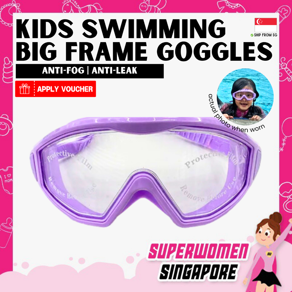 Big Frame Kids Swimming Goggles | Kids Goggle Anti-Fog, Anti-Leak, Easy ...