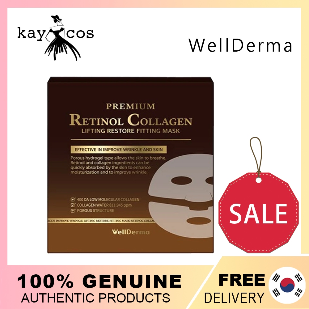 WellDerma Premium Retinol Collagen Lifting Restore Fitting Mask 4ea ...