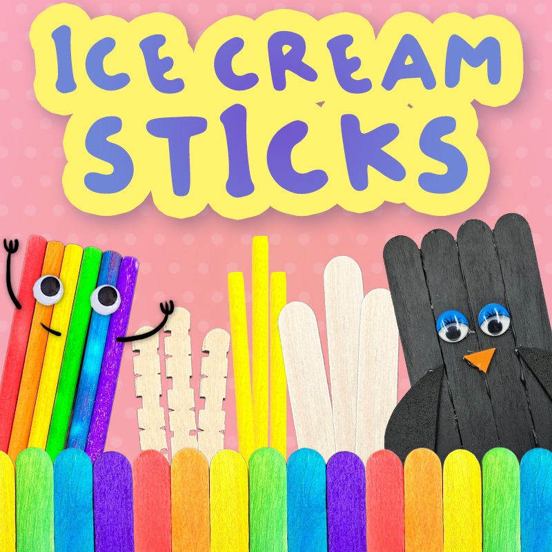 Ice Cream Stick 50pcs/pkt | Popsicle Stick | Potong | Craft | Colourful ...