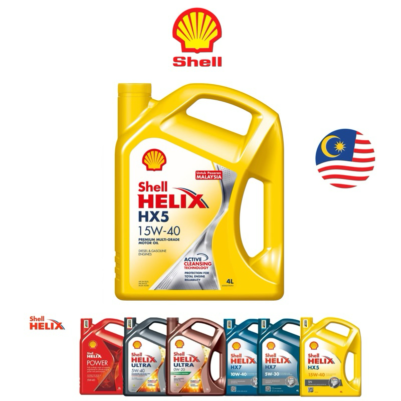 550073668 Shell Helix HX5 15W-40 premium multi-grade engine oil (4L) Pasaran Malaysia for Proton ...