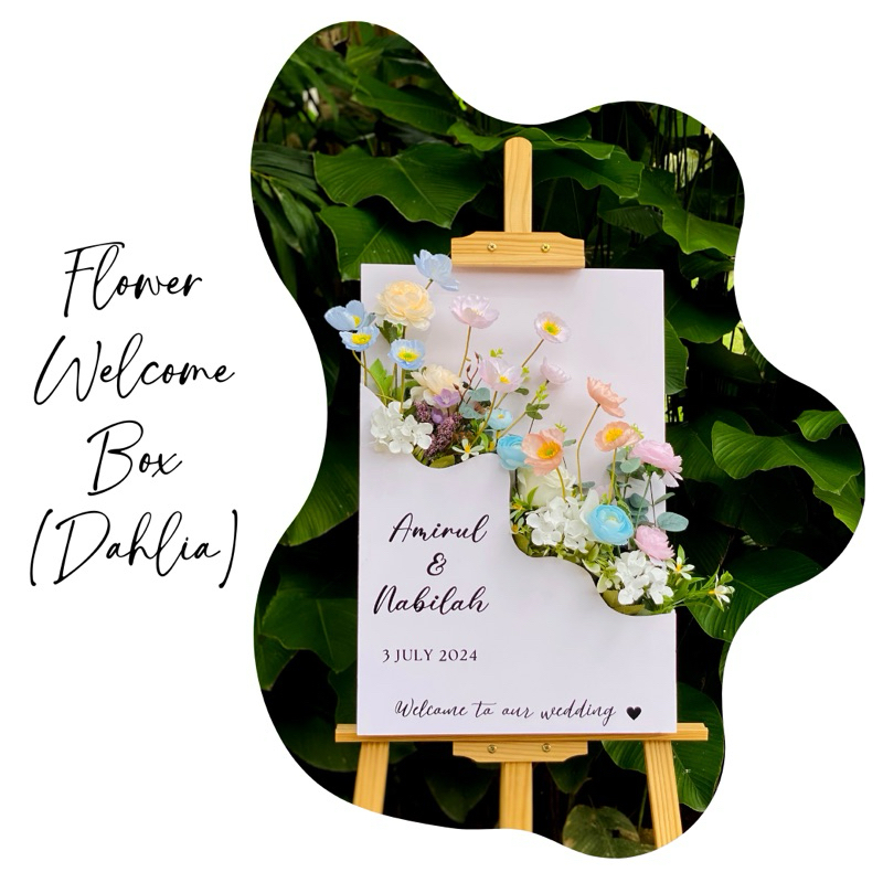 REQUEST TEMA Flower Box Welcome Signage kahwin tunang | Shopee Malaysia