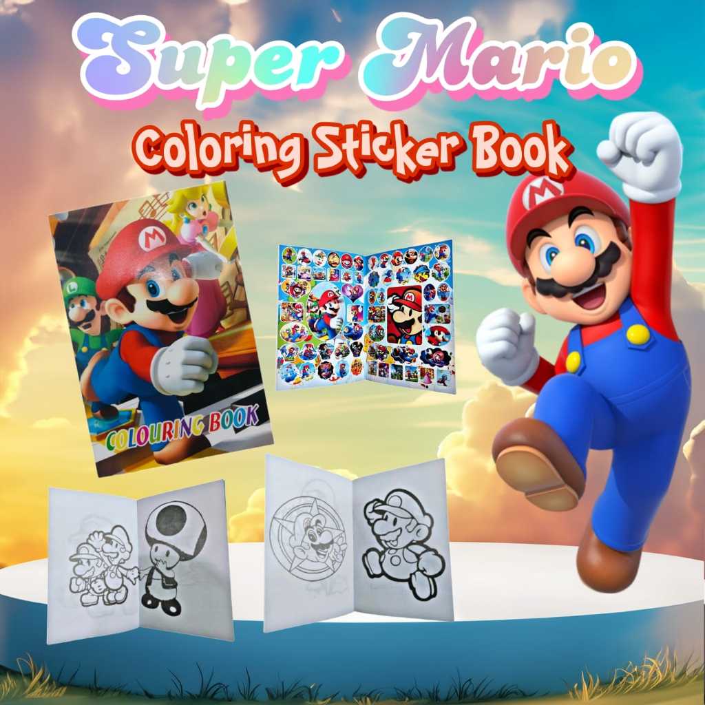 A5 Super Mario Sticker Book l Children Coloring Sticker Book l Kuromi ...