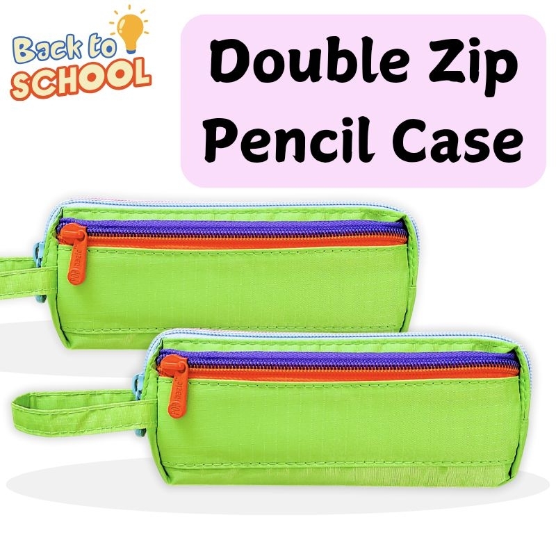 Pop Bazic Double Zip Pencil Case/Two Layer Pencil Case 双层笔袋/铅笔盒 ...