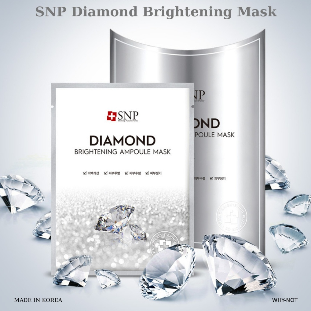 SNP Diamond Brightening Ampoule Mask | Whitening, Hydrating, Soothing ...