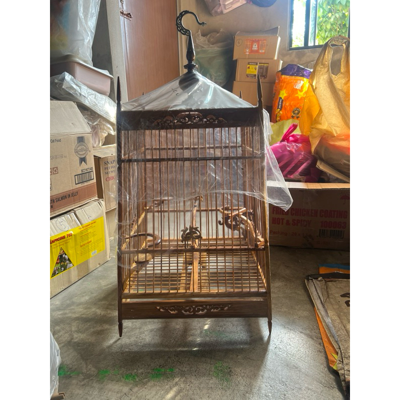 Sangkar Burung Merbah Candik Kayu Jati | Shopee Malaysia