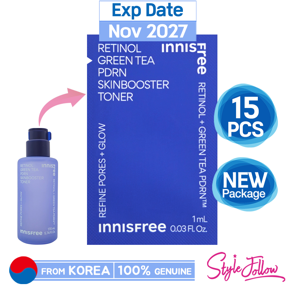 15pcs/15ml ️[INNISFREE] Retinol Green Tea PDRN Skinbooster Toner 1ml ...