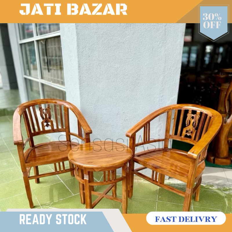 SET KEURSI JATI BETAWI UKIR / KERUSI KAYU JATI BETAWI | Shopee Malaysia
