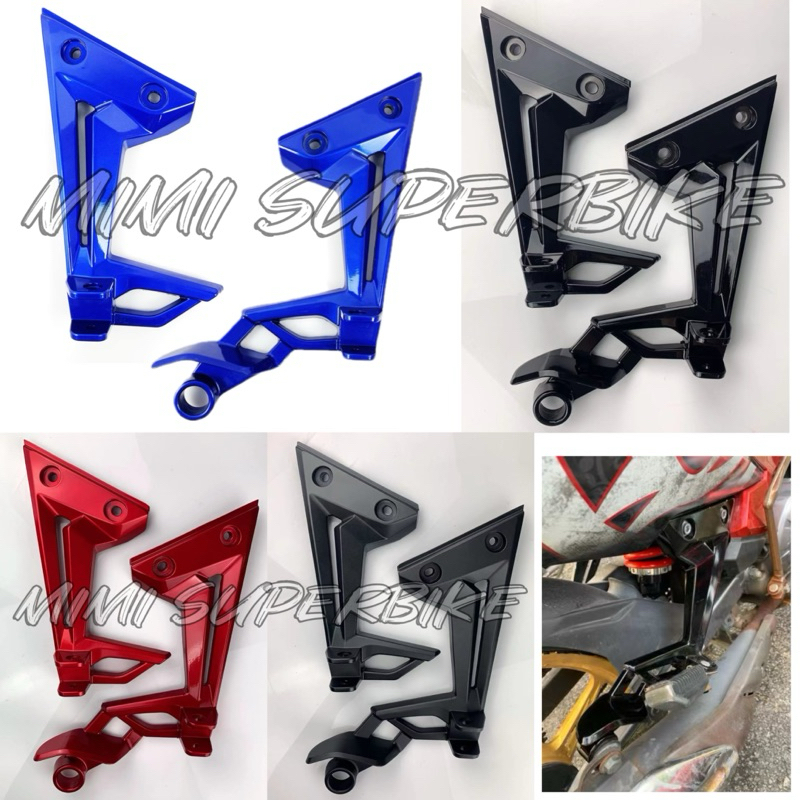 YAMAHA LC135 LC V2 - V9 FI REAR FOOTREST BRACKET BLACK RED BLUE MATTE HITAM MERAH BIRU V3 V4 V5 ...