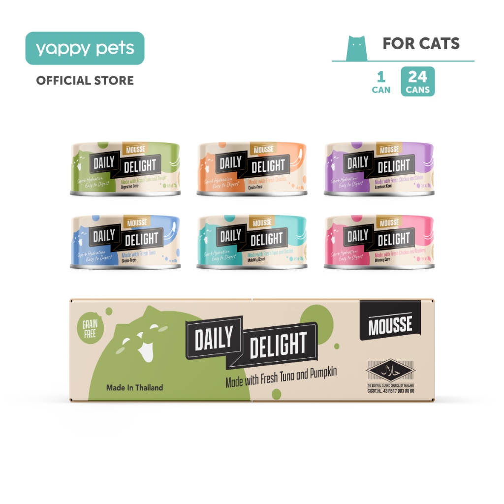 Daily Delight Grain Free Mousse Wet Cat Canned Food (80g x 24)| Meal ...