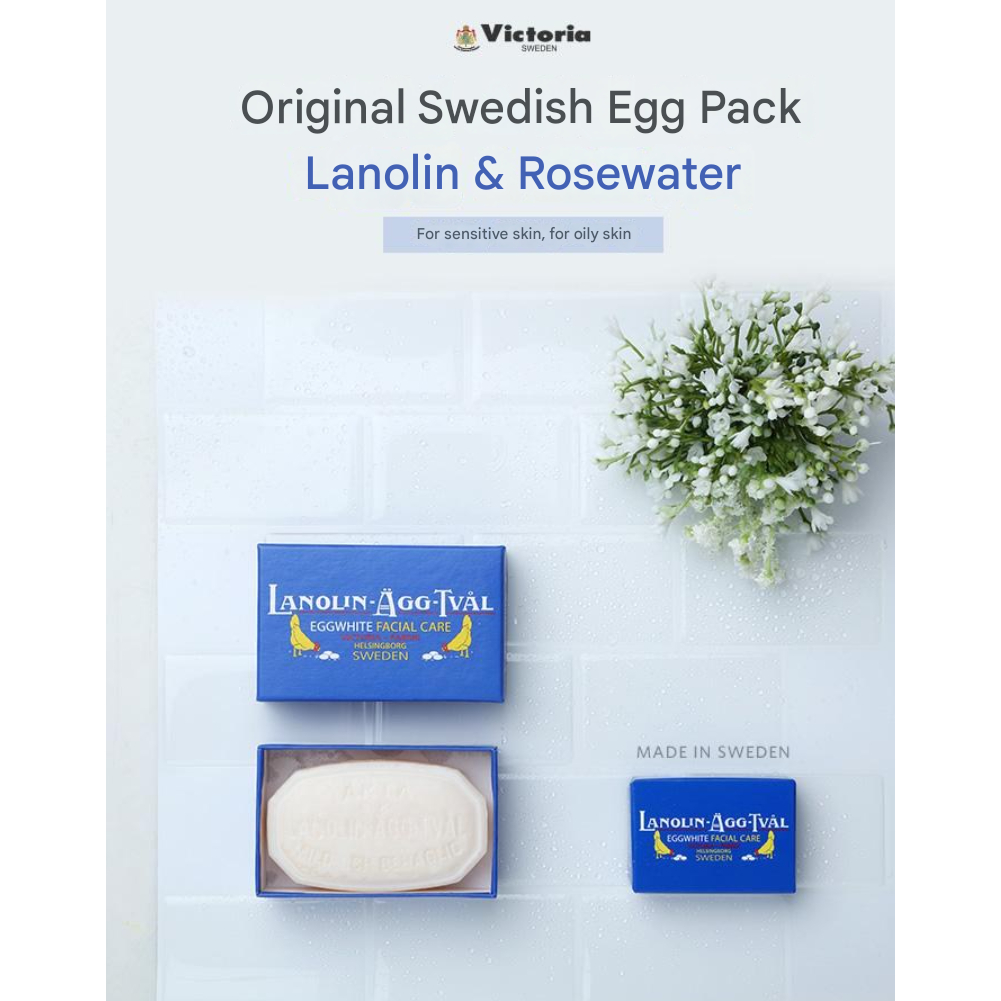 bar soap Victoria Original Swedish Egg Pack Lanolin & Rosewater (50g ...