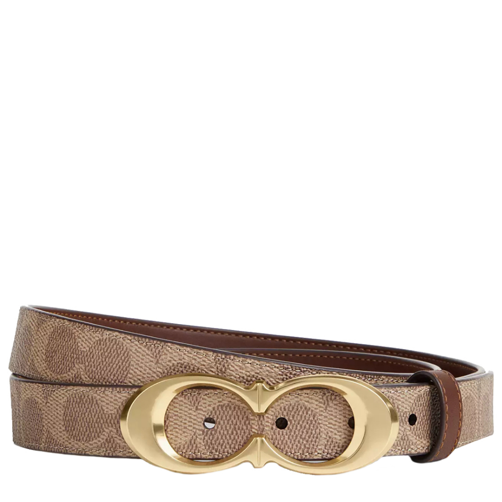 Coach Signature Buckle Belt, 25 Mm in Tan/ Brown CX061 (XS) | Shopee ...