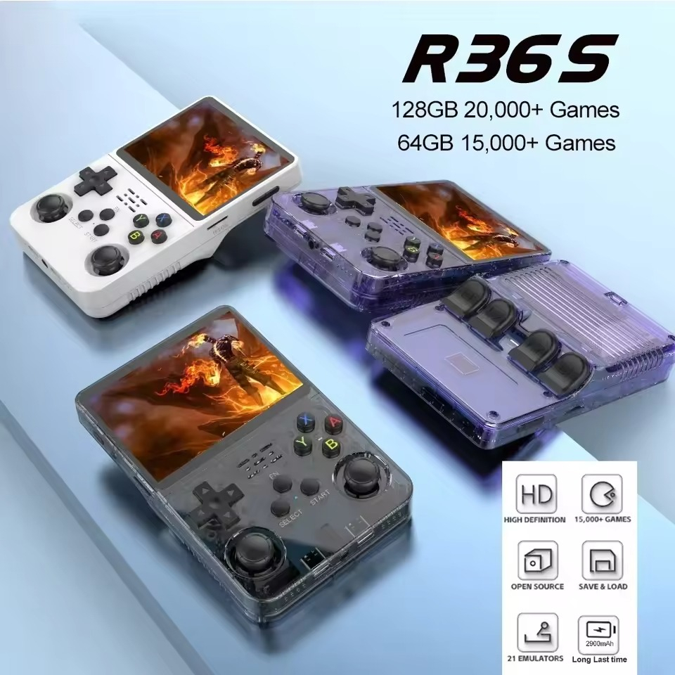 R36S Retro Handheld Video Game Console Linux System 3.5 Inch IPS Screen ...