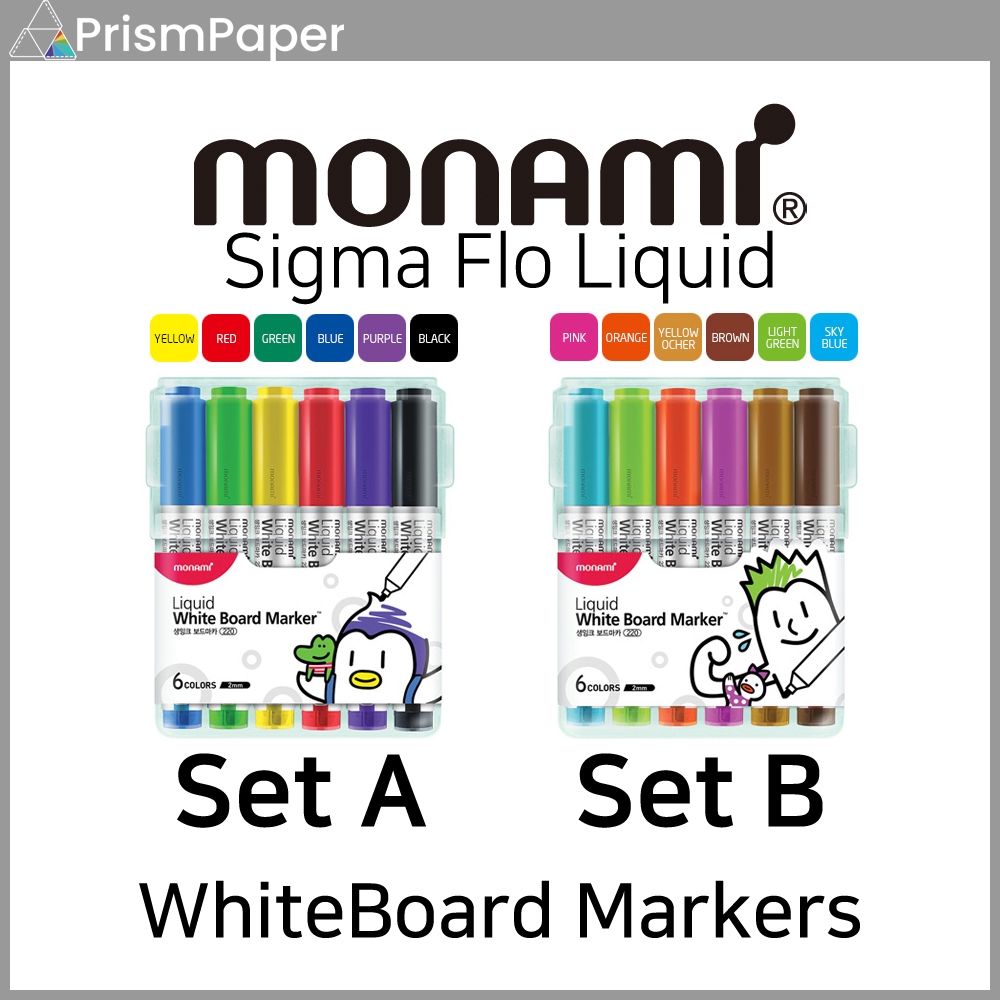 Monami WhiteBoard SigmaFlo Liquid Colored Marker Set of 6 | Shopee Malaysia