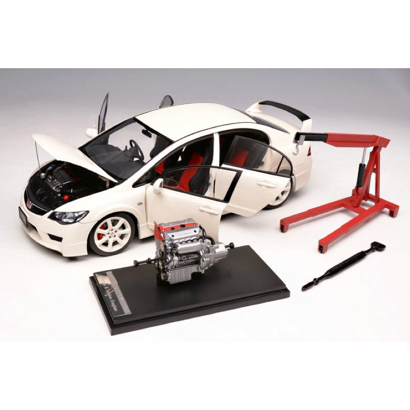 MotorHelix 1:18 Honda Civic Type R FD2 Championship White with Engine Display | Shopee Malaysia