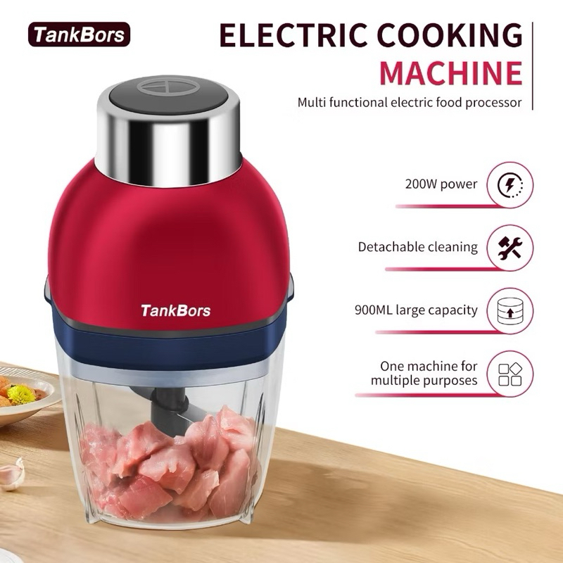 TankBors 2 IN 1 Mini Chopper Blender Electric Mixer Capsule Cutter ...