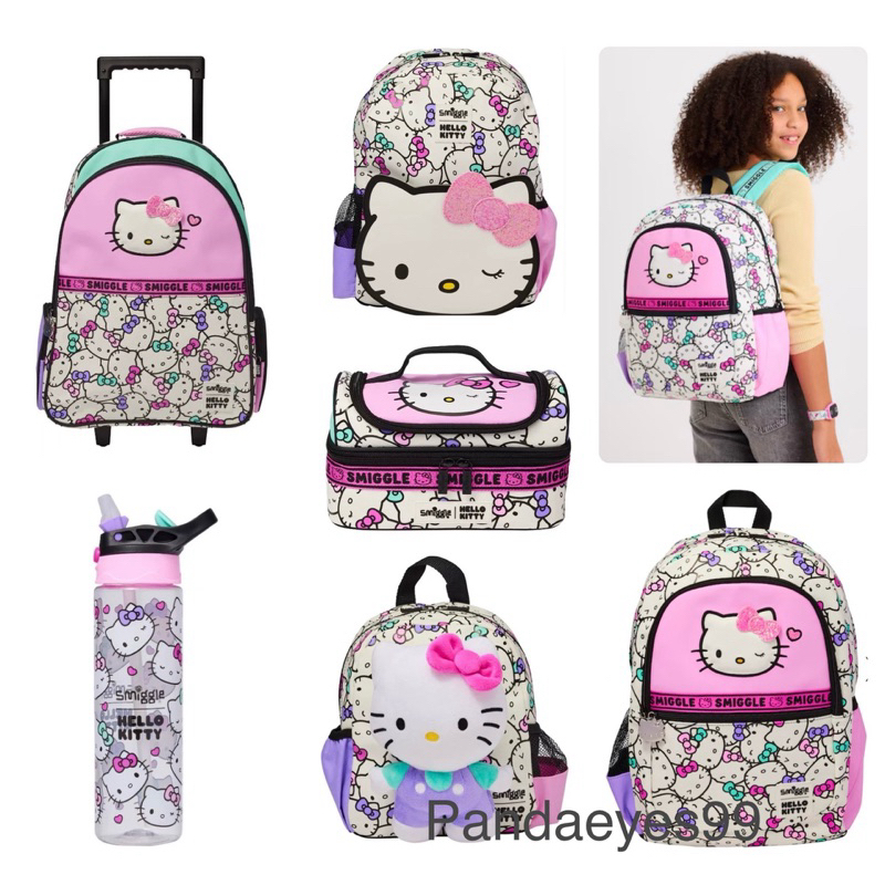 (Ready Stock) Smiggle Hello Kitty Backpack Hoodie Trolley Bottle Lunch ...