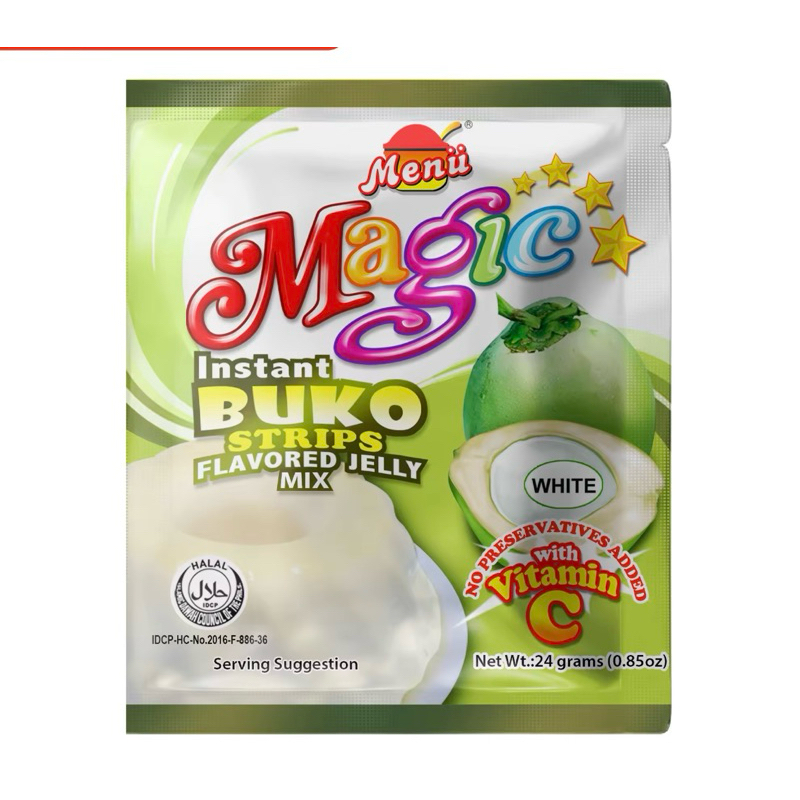 Magic Instant buko Strips Flavour jelly mix 24grams x 1pack | Shopee ...