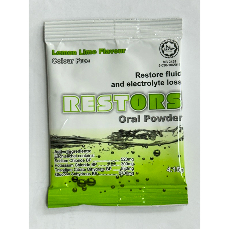 ors oral powder , restore fluid and electrolyts loss. 4.15g | Shopee ...