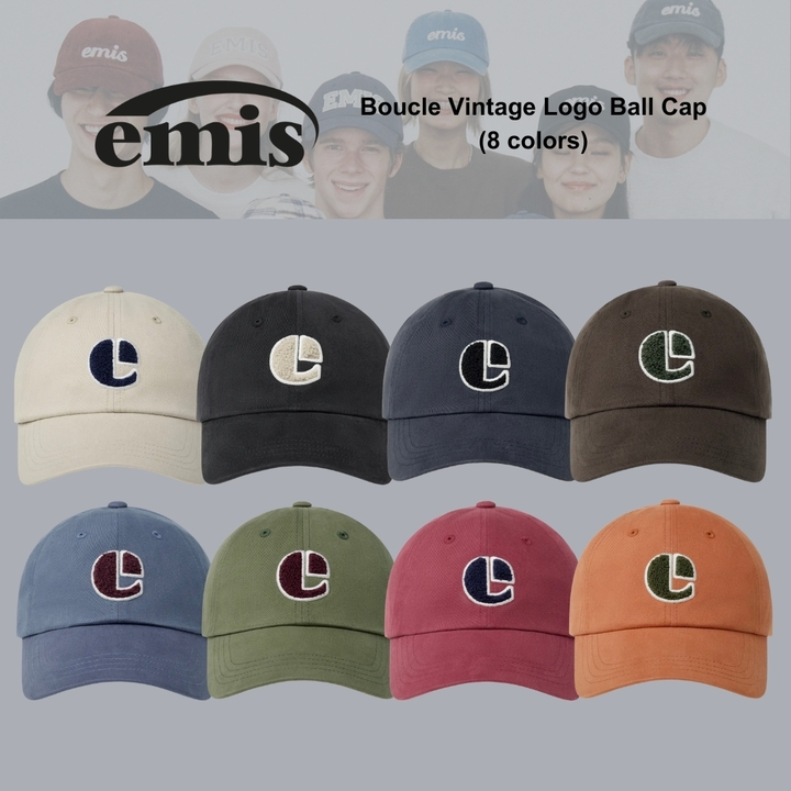 [emis] Boucle Vintage Logo Ball Cap (8 colors) | Shopee Malaysia
