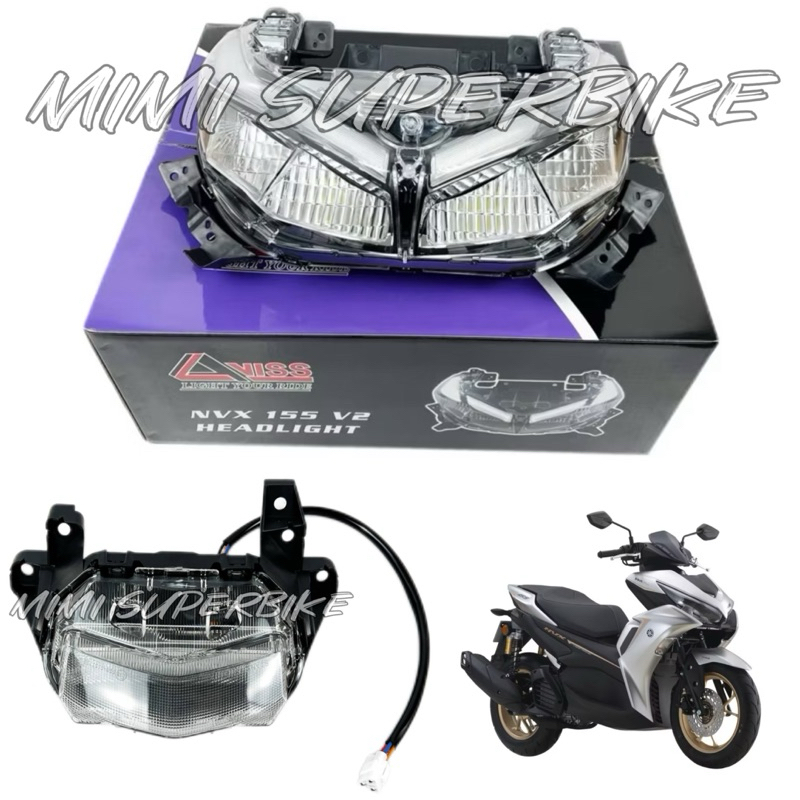 YAMAHA NVX155 V2 V3 HEAD LAMP LED & TAIL LAMP STANDARD COLOUR CLEAR NVX ...