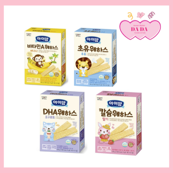 ILDONG FOODIS Calcium Wafer 4Type (Strawberry, Milk, Yogurt, Banana ...