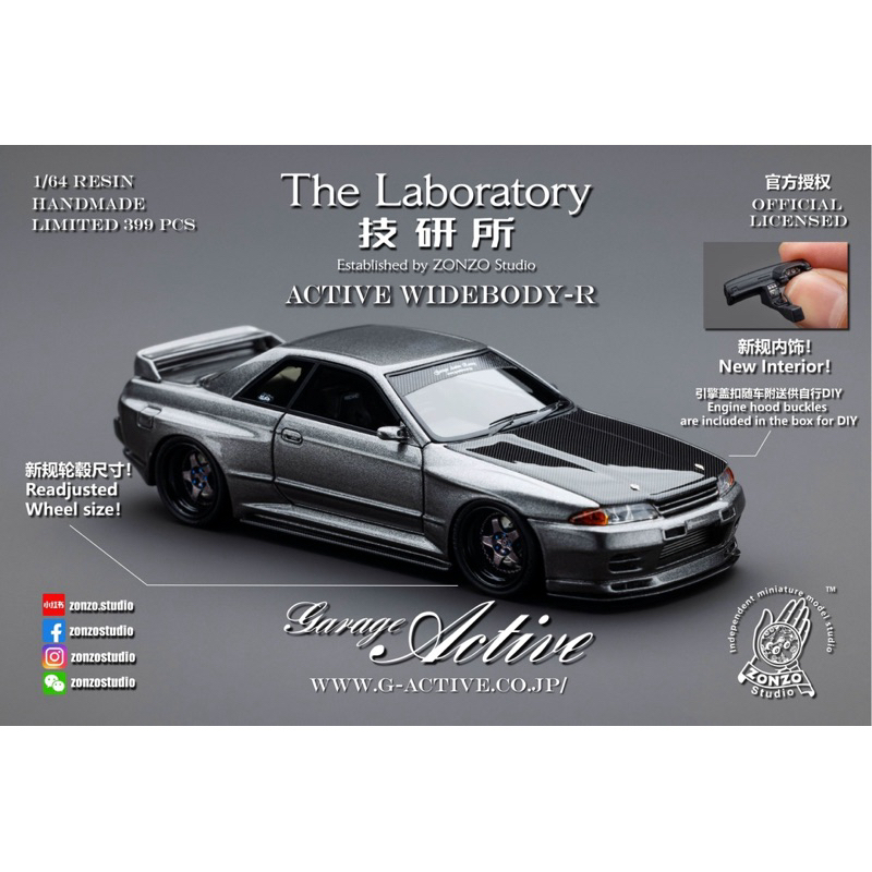 The Laboratory x Zonzo Studio 1/64 Garage Active WideBody-R Nissan ...