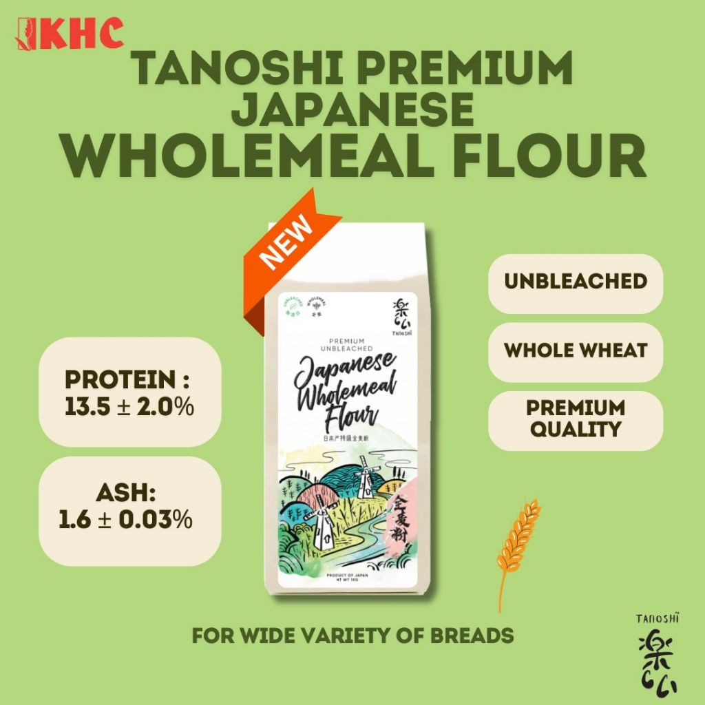 Tanoshi Premium Japanese High Protein Wholemeal Flour 1kg | Shopee Malaysia