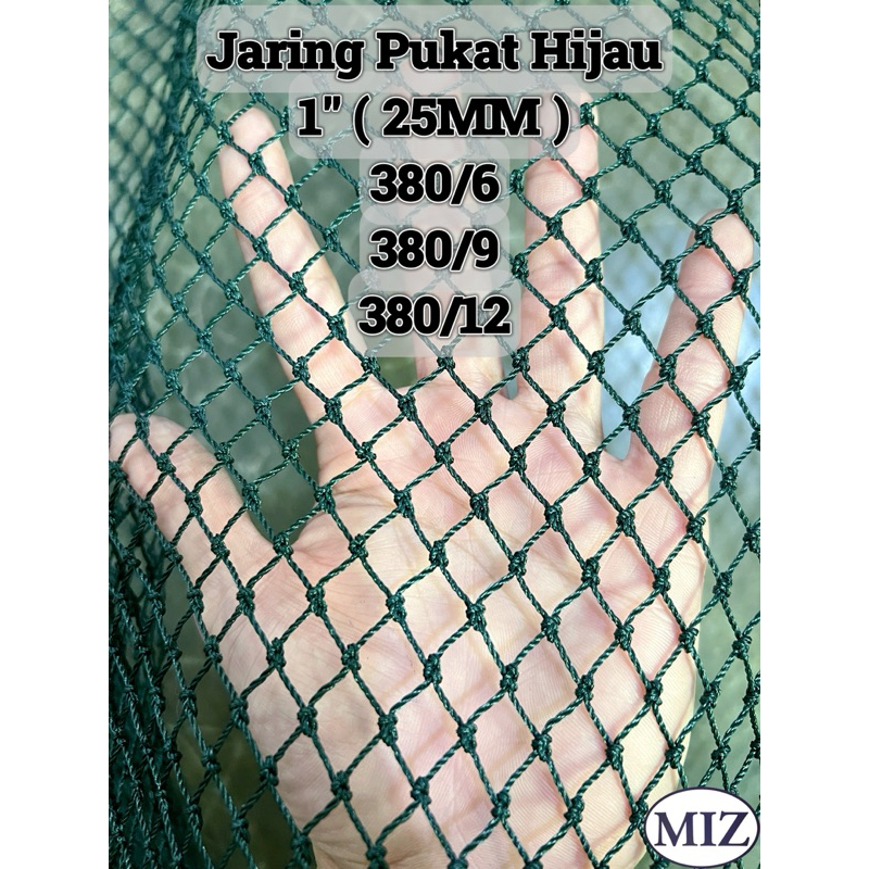 Cut : 1"(25MM) 380/6 380/9 380/12 Pukat Baru PE Poly Net Pukat Laut Pukat Nelayan Pukat Bubu ...