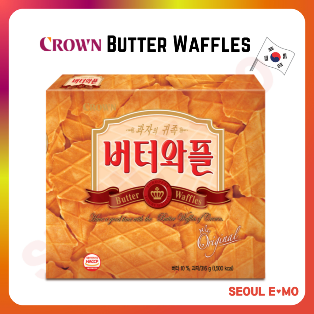 [CROWN] Butter waffles 316g / 135g biscuit korea food cookies bakery pies buttery | Shopee Malaysia