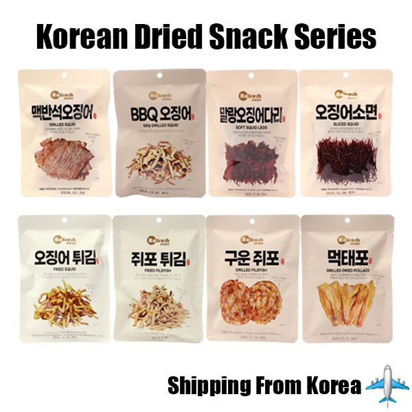 [Refresh] Korean Dried Snack Series｜Grilled Squid Maekbanseok / BBQ ...