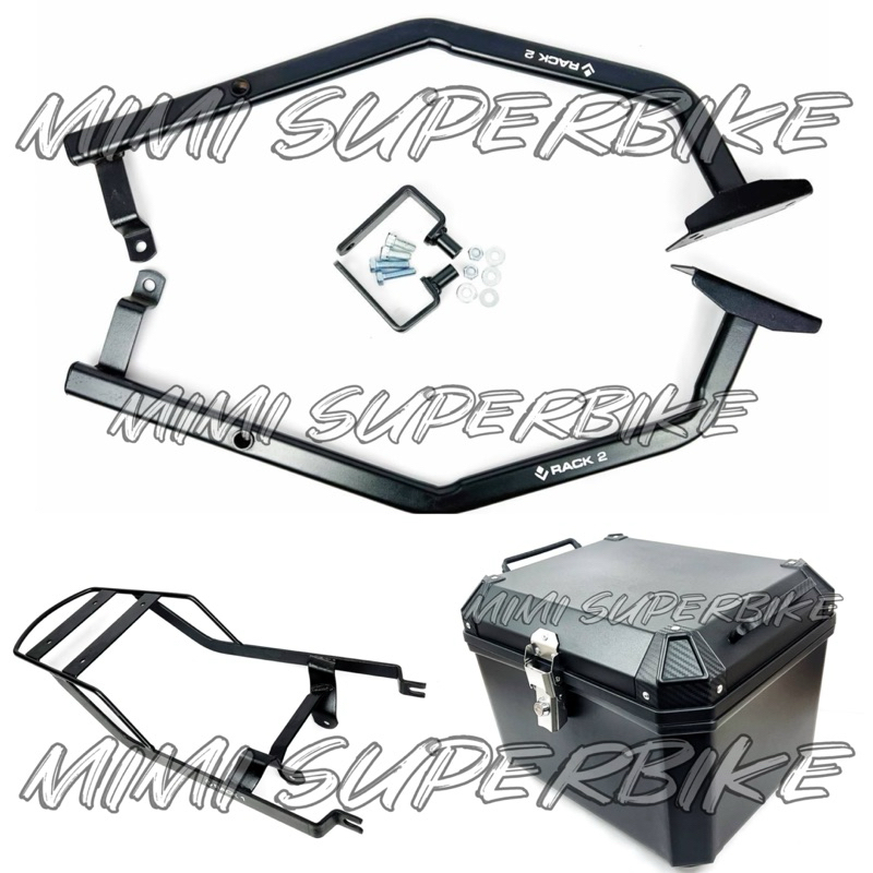 HONDA EX5 HP HIGH POWER / DREAM MONORACK HEAVY DUTY & TOP BOX ABS 45L RACK REAR CARRIER ALLOY ...