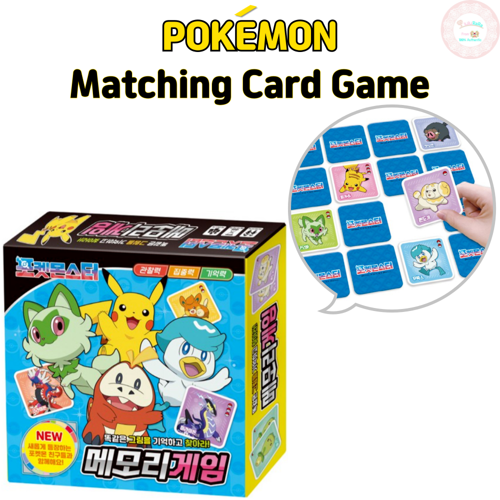 Pokémon Matching Card Game Pokemon Memory Game Board Game Early ...