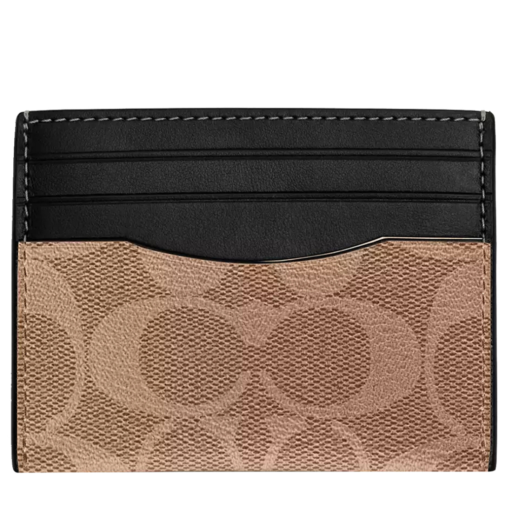 Coach Slim Id Card Case In Signature Canvas in Tan/ Black CW366 ...