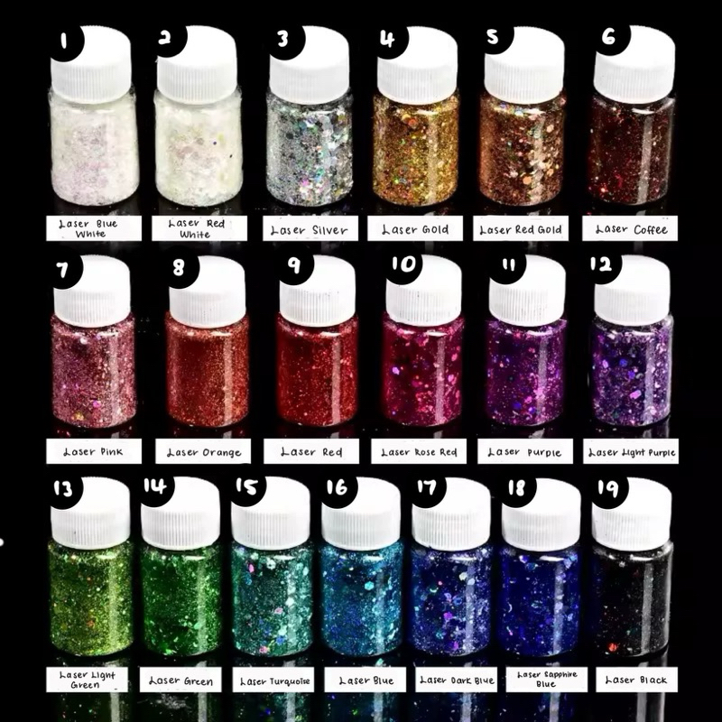 🇲🇾 Resin Rainbow Laser Glitter Powder Shining Powder Glitter Dust ...