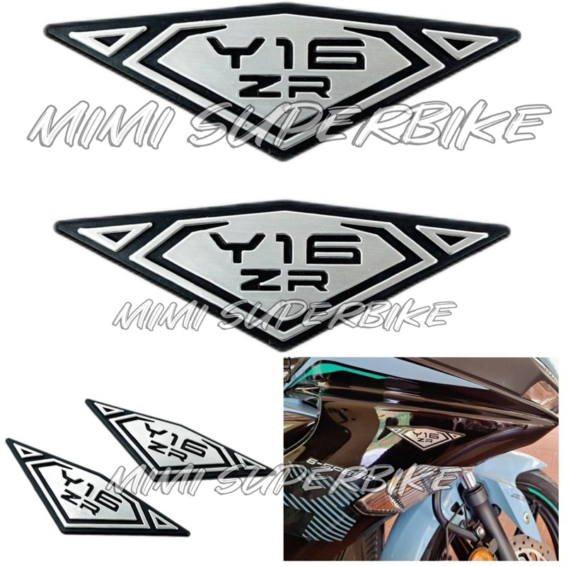 1SET-2PCS Y16ZR STICKER LOGO EMBLEM TIMBUL 3D YAMAHA Y16 V1 V2 ABS ...