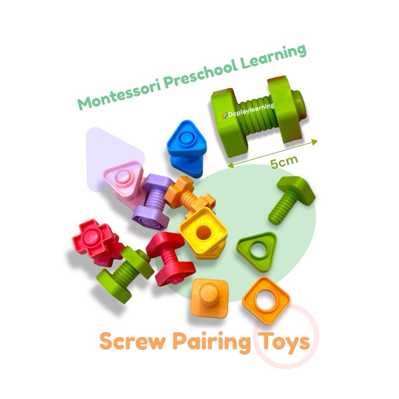 Extra Large-Sized Screw & Bolt Pairing Nut Toys Perfect Match Builder ...