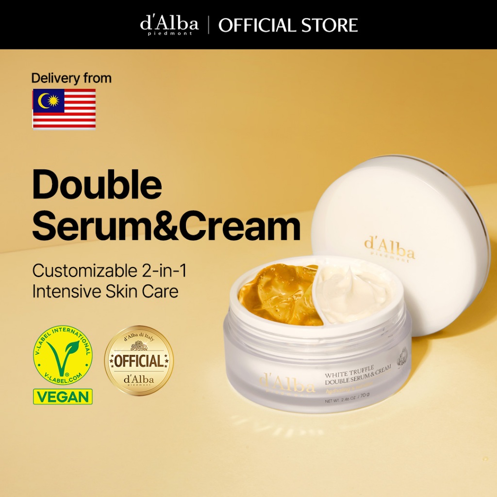 [Official] d'Alba_Store Italian White Truffle Double Serum & Cream 70g, customizable 2-in-1 ...