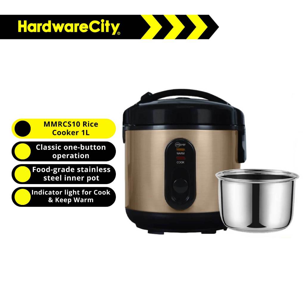 MAYER MMRCS10 Rice Cooker With Stainless Steel Pot 1L | Shopee Malaysia