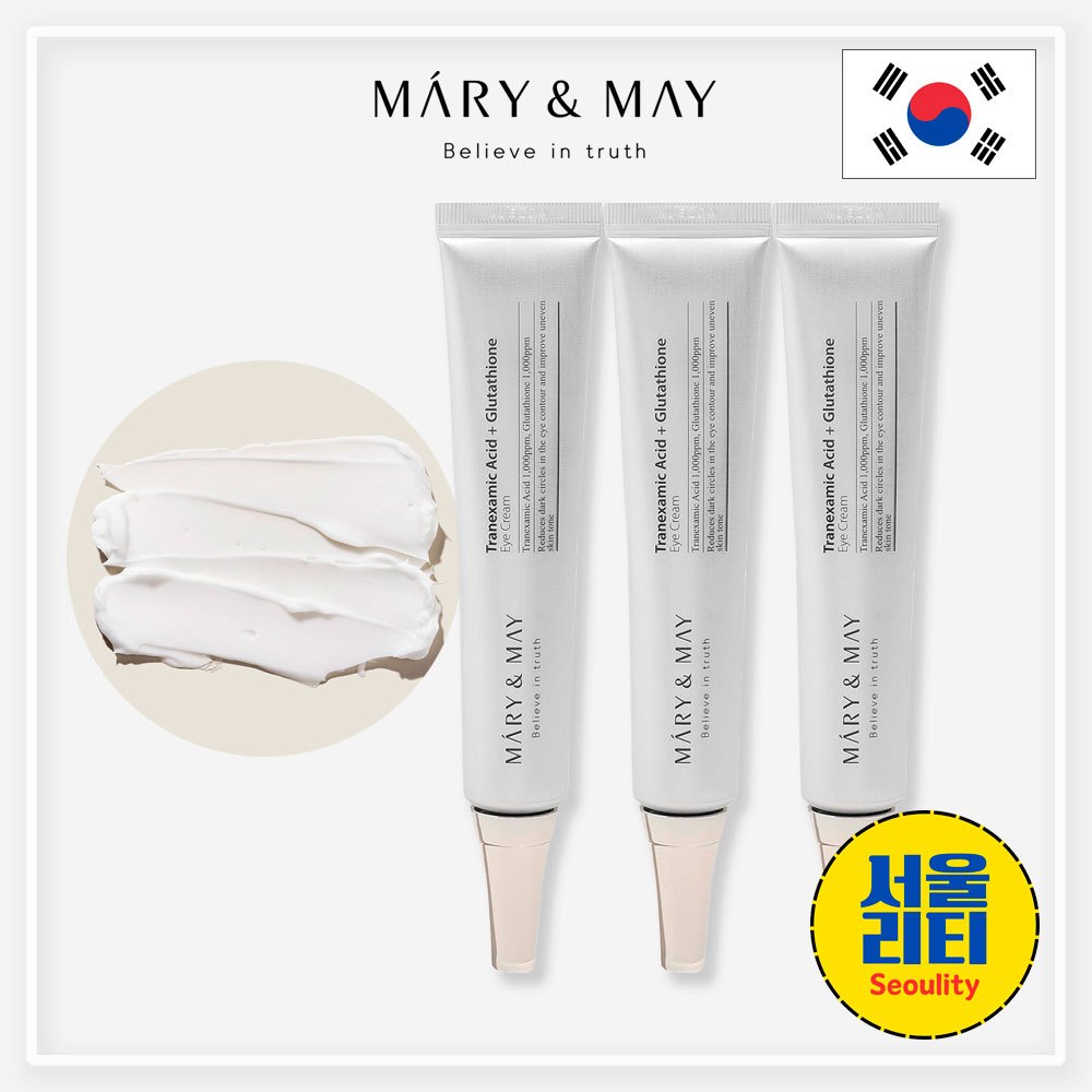 [Mary & May] 🇰🇷 Glutathione Brightening Eye Cream for Dark Circles & Eye Bags - Tranexamic Acid ...