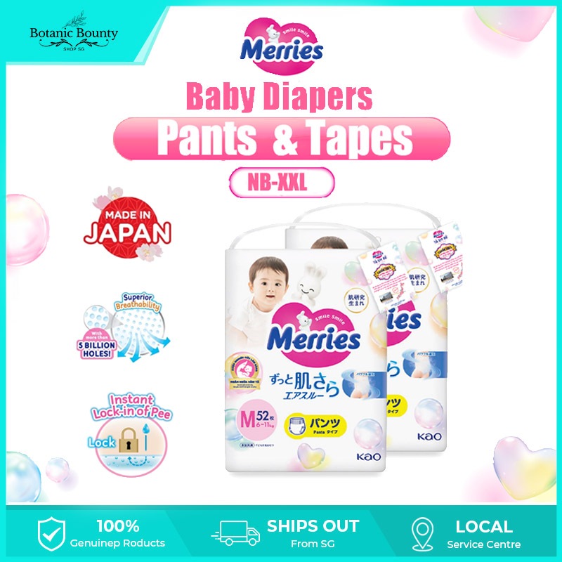 KAO Merries Tape & Pant Normal Baby Diapers -Direct from Japan - 2025 ...