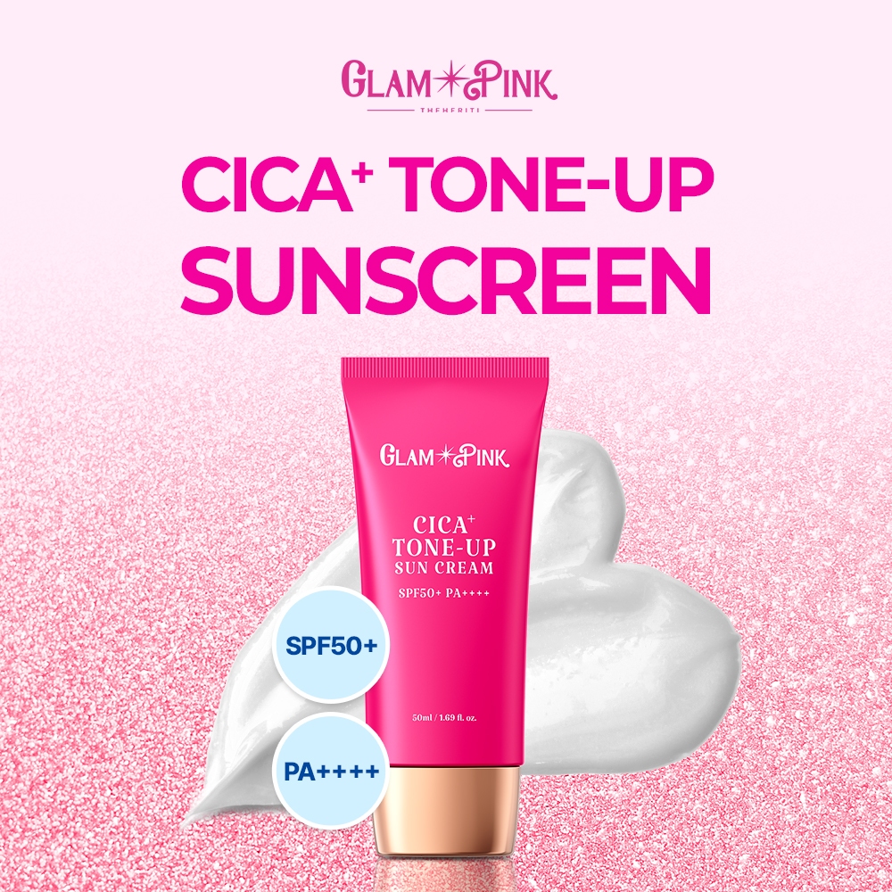 [GLAM PINK] CICA+ Tone-Up Sunscreen (SPF50+ PA++++, 50ml) | Shopee Malaysia