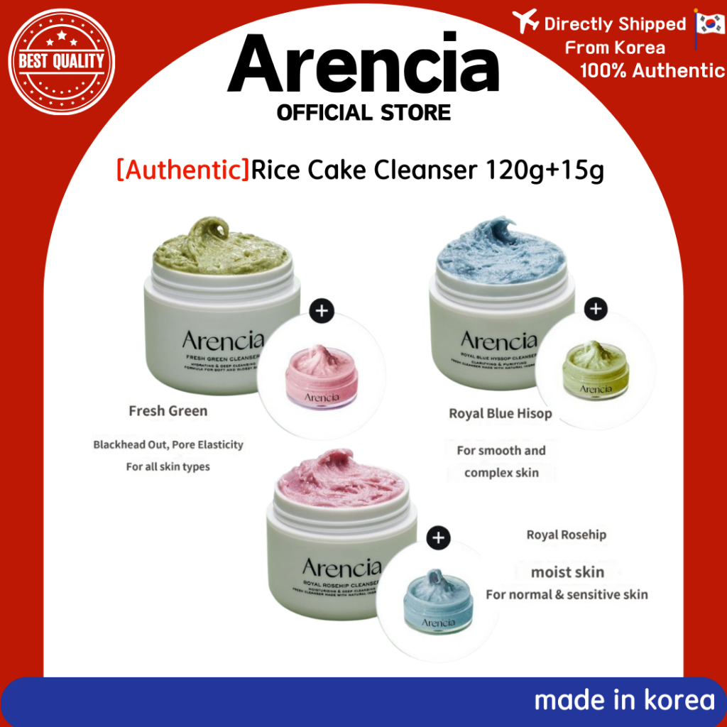 [Authentic] ARENCIA Rice Mochi Cleanser 120g+15g gift/ 3types (Fresh ...
