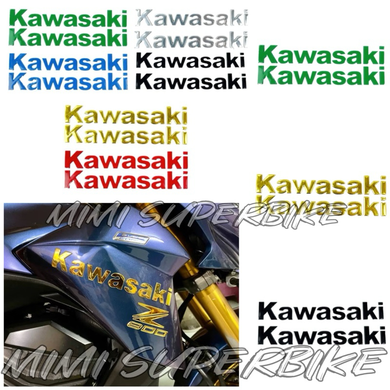 1SET-2PCS KAWASAKI STICKER LOGO EMBLEM TIMBUL 3D Z250 NINJA250 Z650 ...