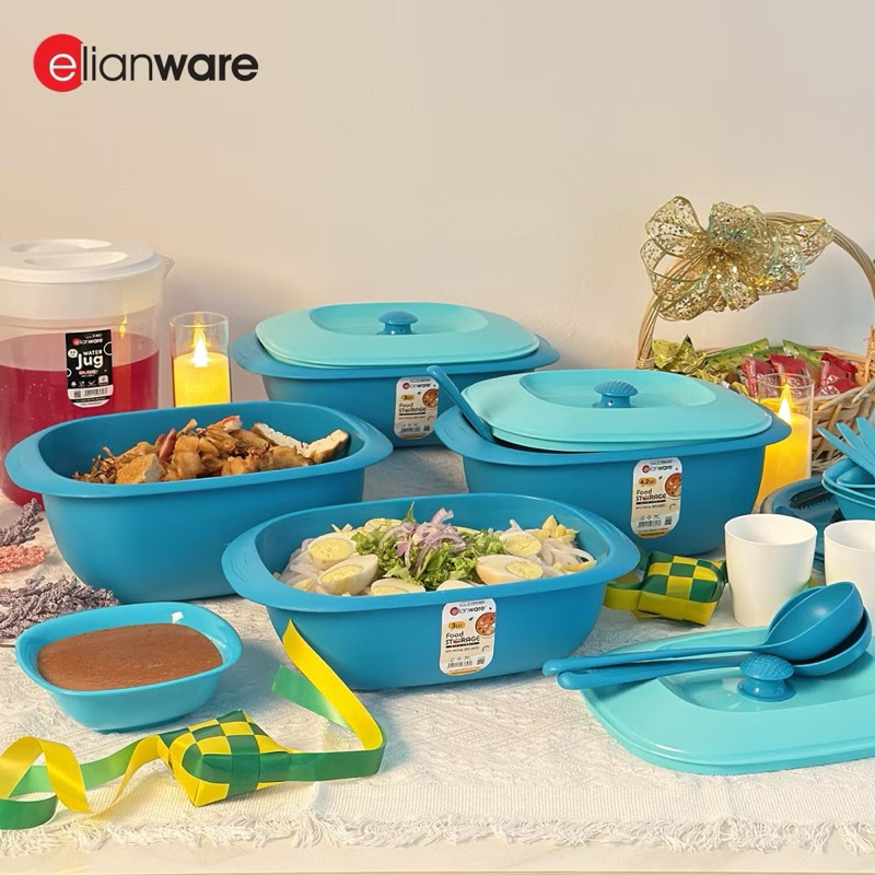 ELIANWARE 3L/4.2L Food Storage With Ladle Tray Makanan Serving Tray ...