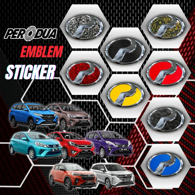 PERODUA Emblem/Logo Sticker (1 SET) DEPAN & BELAKANG MYVI, BEZZA, ALZA ...