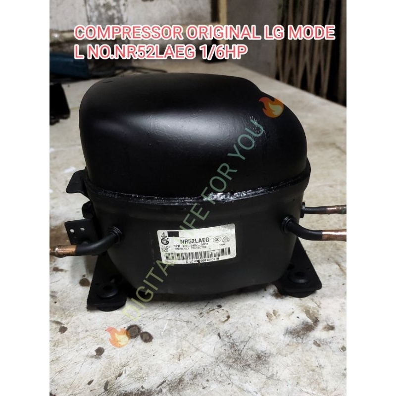 ORIGINAL LG COMPRESSOR MODEL NO.NR52LAEG FOR REFRIGERATOR DOUBLE DOORS 1/6HP 120W | Shopee Malaysia