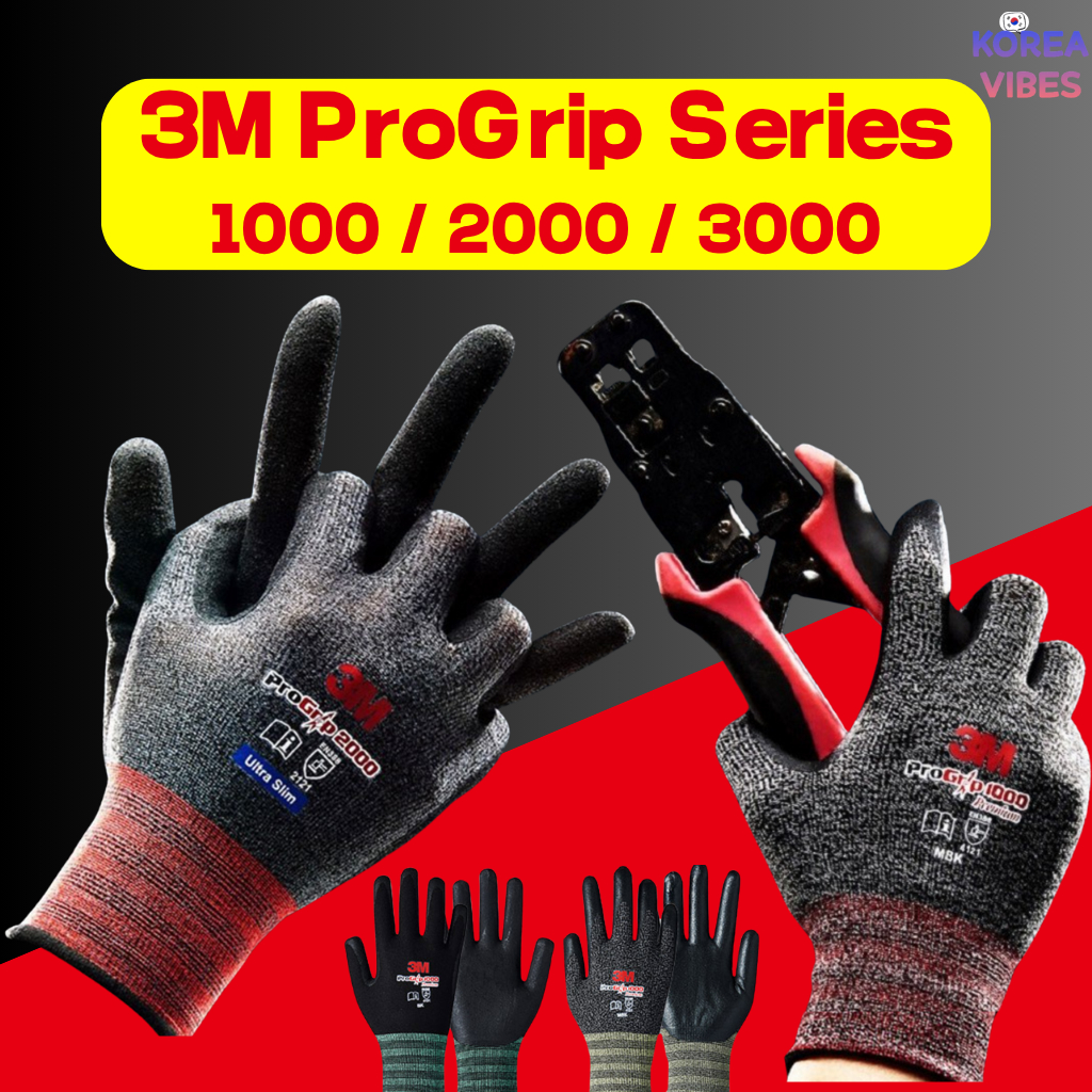 3M Gloves ProGrip 1000 2000 3000 Pro Grip Safe Work Safety Gardening ...