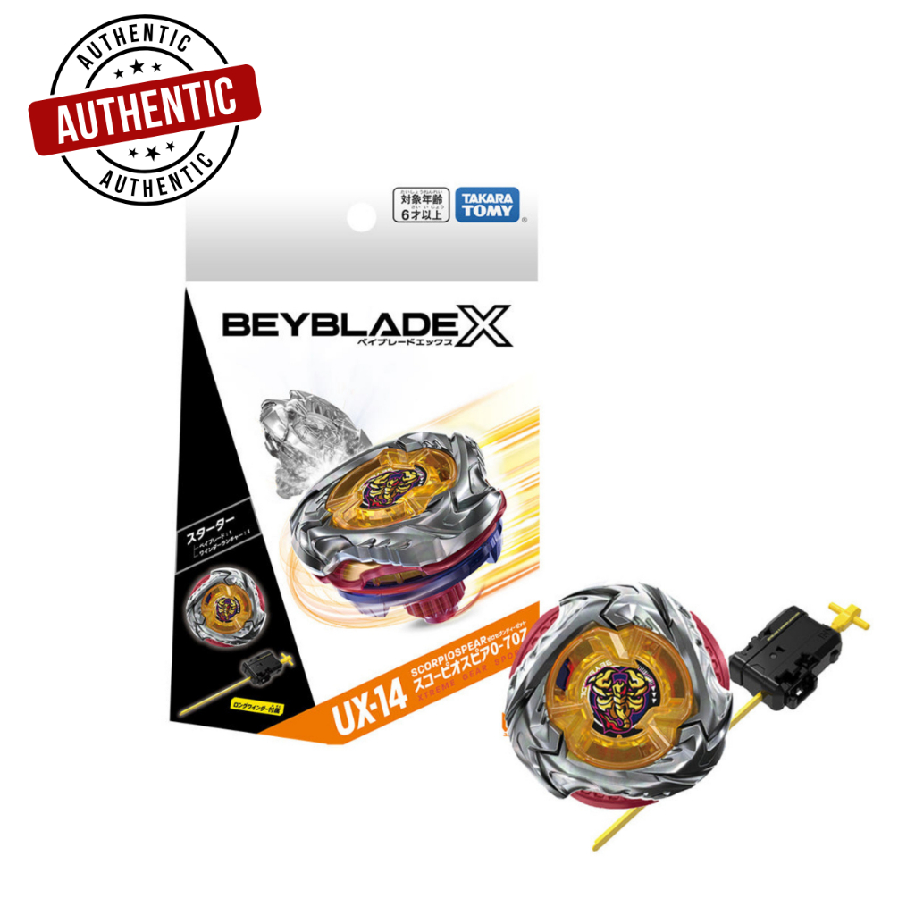 [TAKARA TOMY] BEYBLADE X UX-14 Starter Scorpio Spear 0-70Z | Shopee ...