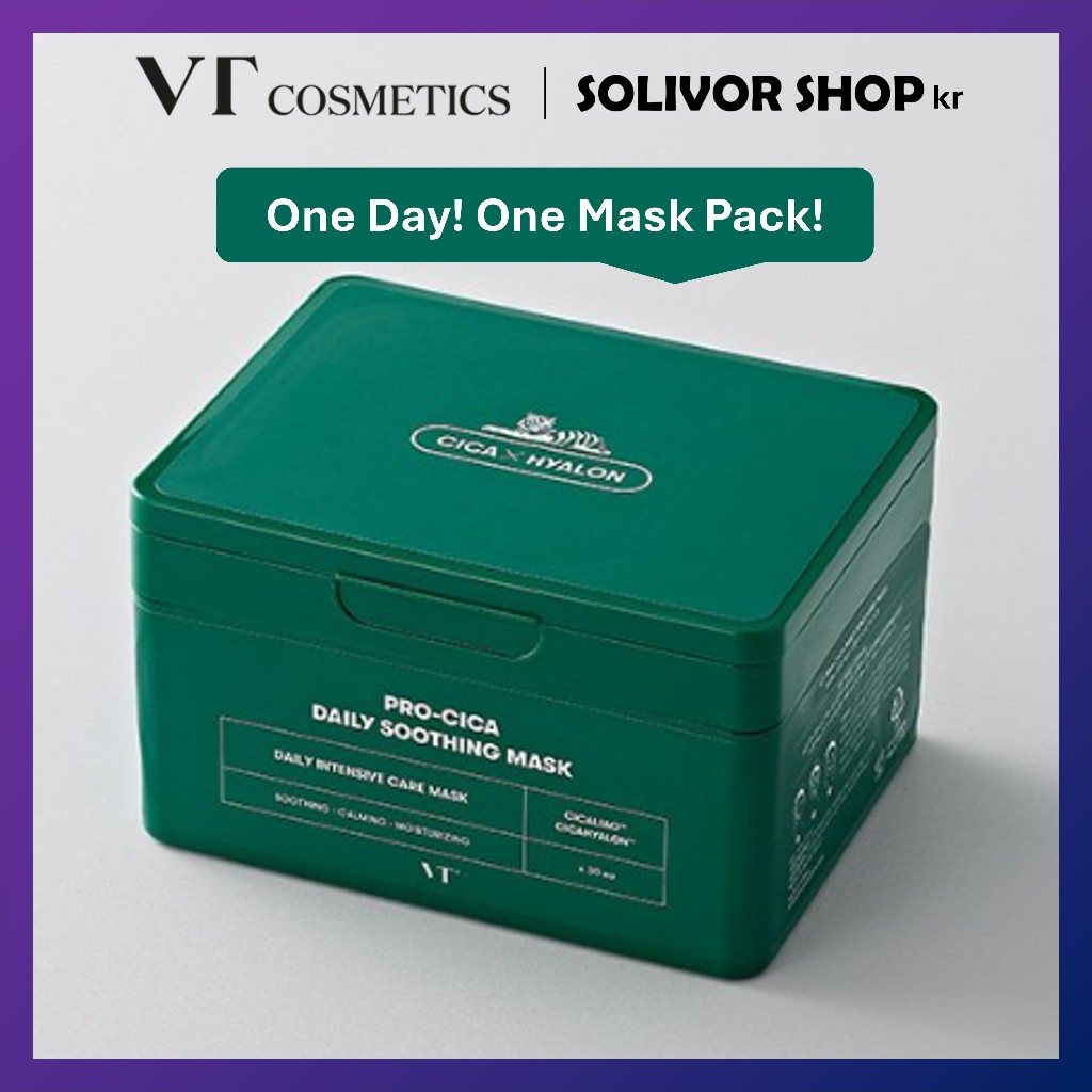 VT COSMETICS Pro Cica Daily Soothing Mask (30 Sheets) / Be Young / Daily Mask Pack | Shopee Malaysia