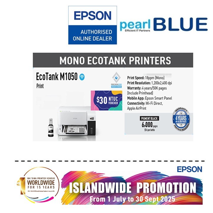Epson EcoTank M1050 A4 Wi-Fi All-in-One Ink Tank Printer | Shopee Malaysia